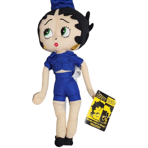 Kellytoy | Toys | Vintage Blue Police Woman Outfit Betty Boop Plush ...